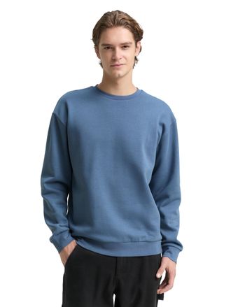 Tom Tailor Herren 1049014 Sweatshirt mit Logo-Badge, 28969-Dusty Denim Blue, XL