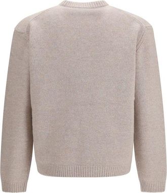Maison Kitsun&eacute; Intarsia Fox Knit Sweater - Beige