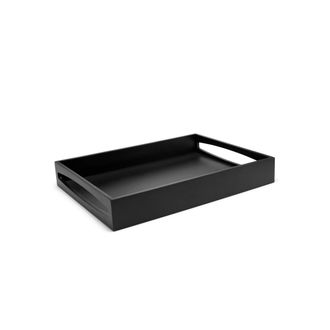 Leopold Vienna Leopold servir madera negra Tablett Silber 300x400x60