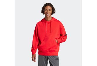 adidas Kapuzensweatshirt ESSENTIALS LOOSE-FIT 3-STREIFEN LOGO FRENCH TERRY HOODIE