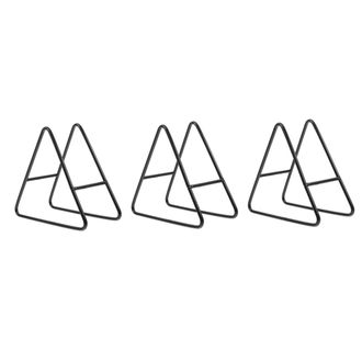 DOITOOL 3 Stück Schwarzer Dreieckiger Untersetzerhalter aus Eisen Multifunktionaler Ständer für Tassen und Untersetzer Wasserfest und Leicht zu Reinigen für Z