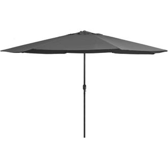 vidaXL Vidaxl - Parasol de jardin avec m&acirc;t en m&eacute;tal 390 cm anthracite