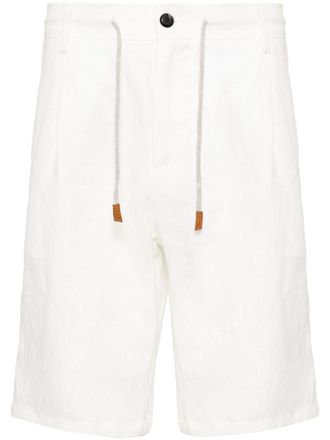 Eleventy bermuda en lin - Blanc