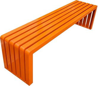 Generic Gartenb&auml;nke Metall Ohne Lehne 2 Sitzer Balkonbank Wetterfest Robuste Parkbank f&uuml;r Terrasse Schulhof Garten Balkon, Keine Montage Erforderlich(Orange,4