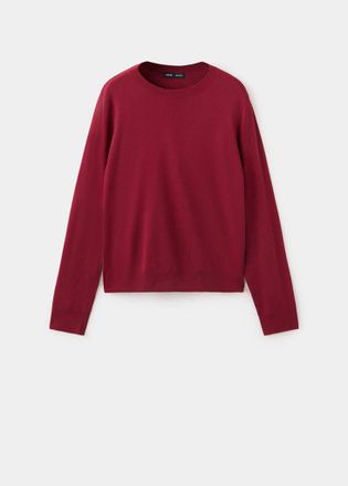 Mango Pull-over maille fine col rond grenat - Femme - XXS - MANGO