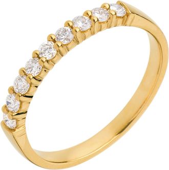 Edenly Trauring semi pavé in Gelbgold - Krappenfassung - 0.3 Karat - 9 Diamanten