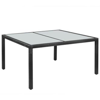 vidaXL Table de jardin noir 150x90x75 cm résine tressée vidaXL
