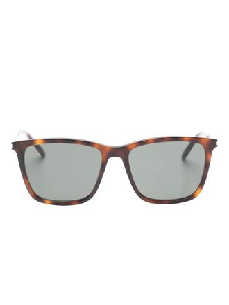 Saint Laurent Eyewear lunettes de soleil à monture rectangulaire - Marron