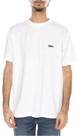 Obey Homme, Tops, Blanc, Taille: XL T-shirt Cosmic Noise