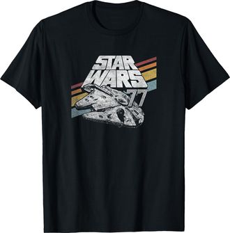 Star Wars Millennium Falcon Retro Rainbow Stripe T-Shirt