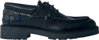 Burberry Equestrian Knight Leder Bootsschuhe - - Shoes - Herren - Schwarzk - 40 EU