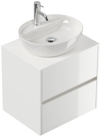 Magnolia Home Badm&ouml;bel Taifun 60cm mit ovalem Aufsatzwaschbecken