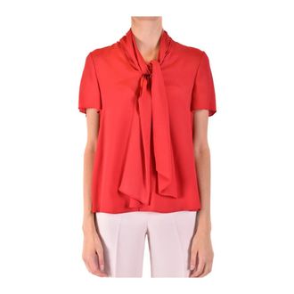 Emporio Armani Kurz&auml;rmelige Bluse mit Rundhalsausschnitt - - Blouses & Shirts - Damen - Rot - XS
