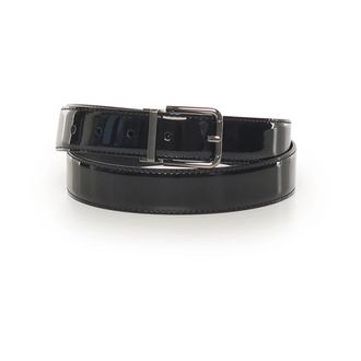 Dolce & Gabbana Schwarze G&uuml;rtel mit Rollenschnalle - - Accessories - Herren - Schwarzk - 100 CM