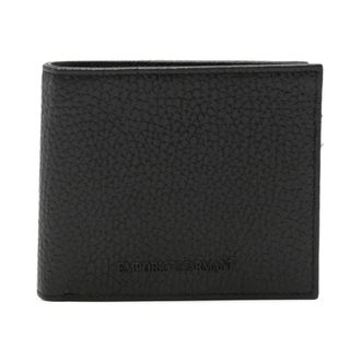 Emporio Armani Texturiertes Leder Bifold Portemonnaie - - Accessories - Herren - Schwarzk - ONE SIZE
