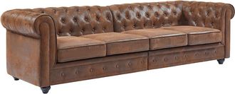 Vente-Unique Sofa 4-Sitzer - Microfaser - Vintage-Look - Chesterfield