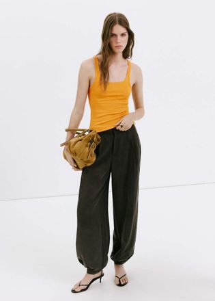 Mango Tailliertes Tr&auml;gertop mandarine - Damen - XXS - MANGO