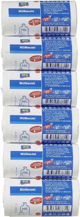 Aro MYllbeutel, HDEP+ LDPE, 10 Liter, 10&micro;m, wei&sect;, 6 Rollen x 40 StYck (240 StYck)