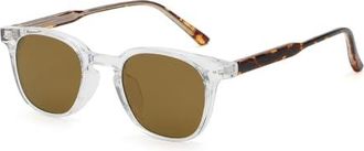 Generic Lunettes De Soleil Rondes R&eacute;tro UV400 For Hommes Et Femmes, Id&eacute;ales For Les Photos De Vacances Et De Sport.(Clear)