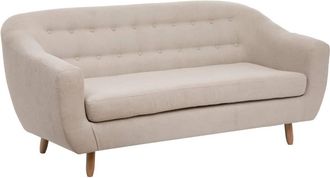 Atmosphera Atmosphera - Sofa Retro - 3-Sitzer - beige - Leinen weiß