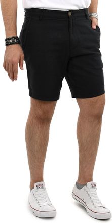 Indicode Herren Kurze Hosen (S-5XL) Regular Fit - 100% Baumwolle, Leichte, Atmungsaktive & Luftige Sommer Shorts Männer - B799 Schwarz XXXXX-Large