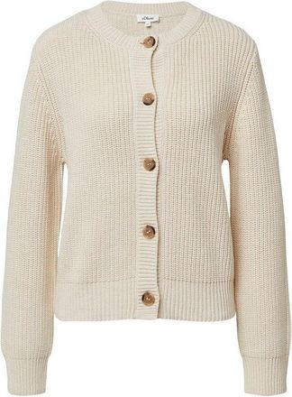 s.Oliver Cardigan Strickjacke Cardigan aus Baumwollmix in Ripp-Optik