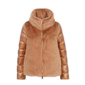 Herno Cape aus Nylon Ultralight und Lady Faux Fur - - Jackets - Damen - Braun - L