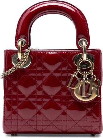 Dior Hobo Bags - Mini Patent Cannage Lady Dior - Gr. unisize - in Rot - für Damen