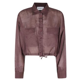 Isabelle Blanche Femme, Blouses et Chemises, Brun, Taille: 40 FR Crop Shirt