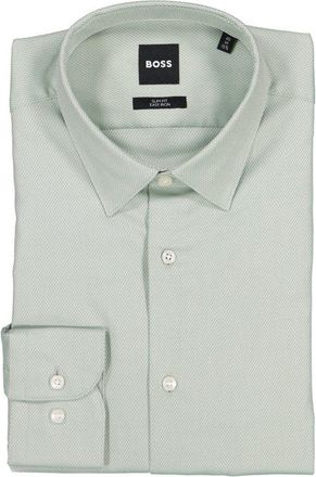 HUGO BOSS Herren Hemd gr&uuml;n meliert Slim Fit