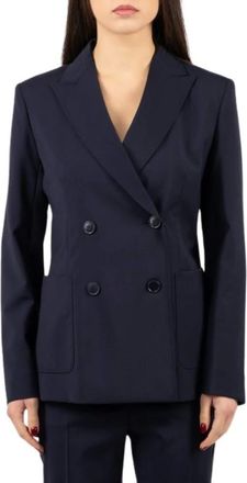 Max Mara Femme, Vestes, Bleu, Taille: 40 FR Zinnia Veste crois&eacute;e