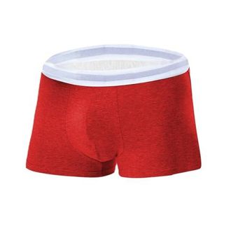 Generic Boxer pour homme - En coton - Stretch - Couleur unie - Respirant - Boxer pour homme, rouge, XXL taille courte