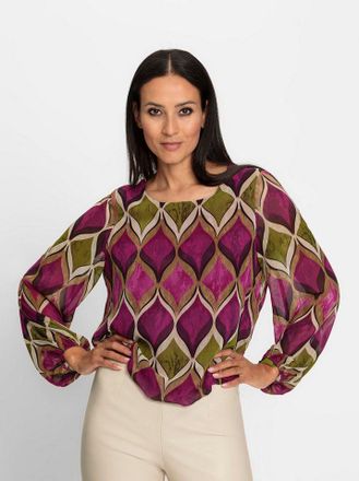 Heine Klassische Bluse Druckbluse Langarm