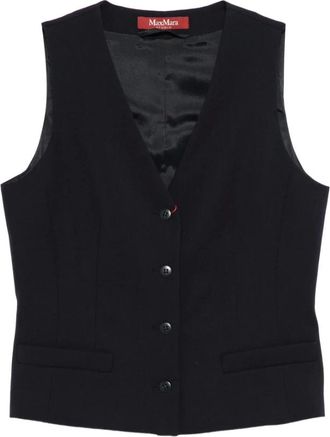 Max Mara Femme, Vestes, Bleu, Taille: 40 FR Gilet