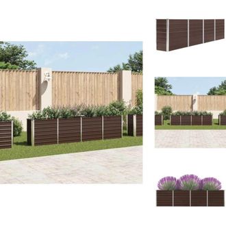 vidaXL Vidaxl - Jardini&egrave;re 320x40x77 cm Acier galvanis&eacute; Marron - Jardinier Rectangular - Jardini&egrave;re Ext&eacute;rieure - Pot De Fleurs Grand - Jardini&egrave;re Acier
