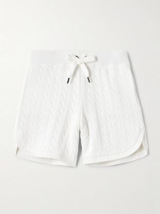 Brunello Cucinelli Short En Coton &Agrave; Mailles Torsad&eacute;es - Blanc cass&eacute;