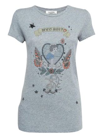 Valentino Garavani t-shirt à ornements - Gris