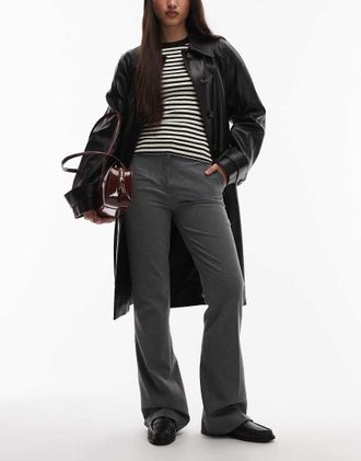 & Other Stories Elegante Slim-Fit-Hose mit ausgestelltem Bein in Dunkelgrau