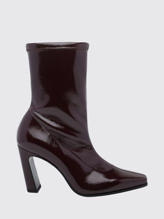 Stuart Weitzman Lackleder-Stiefeletten mit ausgestelltem Absatz und spitzer Kappe