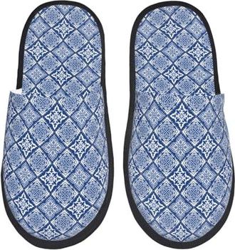 Generic Pantoufles De Maison Fleurs Stylis&eacute;es Style Boh&egrave;me Vintage Lavables Pantoufles DH&ocirc;tel Portative Chaussons DInt&eacute;rieur Pour H&ocirc;tel Femmes Automne M