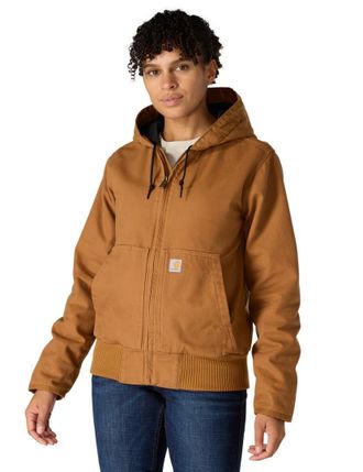 Carhartt Work in Progress Damen Loose Fit, isolierte Duck Active jacke, Carhartt Braun, L