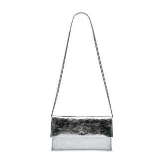 Patrizia Pepe Femme, Sacs, Gris, Taille: ONE Size Pochette argent&eacute;e avec d&eacute;tails m&eacute;talliques