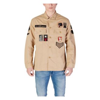 Replay Lang&auml;rmeliges Baumwollhemd - - Shirts - Herren - Beige - M