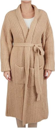 Kiton Femme, Pulls, Beige, Taille: 40 FR Cardigan Textur&eacute; en Cachemire et Soie