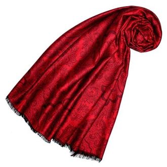 Lorenzo Cana Lorenzo Cana Pashmina 78738 Foulard pour femme 100 % coton Fibre naturelle Motif cachemire Rouge 70 cm x 180 cm