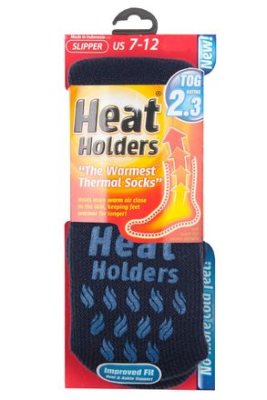Heat Holders Herren rutschfeste Socken/Str&uuml;mpfe, Farbe Schwarz Mit Rotem Griff, Gr&ouml;&szlig;e 39-45