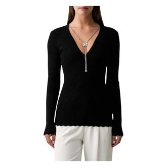 Silvian Heach Pull V Col Tenira - Femme - Pulls - Noir - Taille: 42 FR