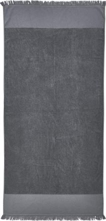 done. Hamamtuch Caprice 100% Reine Baumwolle Sauna Wellness leichtes Badetuch mit Fransen Uni 95 cm x 180 cm anthrazit grau