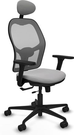 Piqueras y Crespo Ergonomischer B&uuml;rostuhl, Grau, mit 3D-Armlehnen, h&ouml;henverstellbare Lendenwirbelst&uuml;tze und festes Kopfteil, ausgestattet mit Syncro/Traslack und injizi
