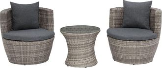 Beliani Modernes 2-Sitzer Gartenset grau mit grauen Auflagen Capri